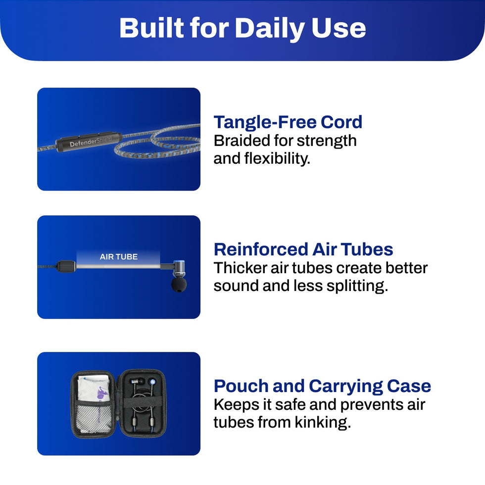 EMF Radiation-Free Earbuds Air Tube Stereo Headphones | DefenderShield